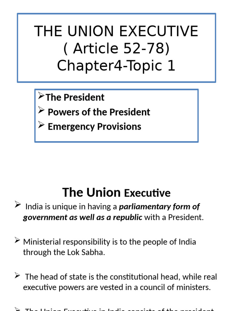 The Union Executive | PDF | Pardon | State Of Emergency