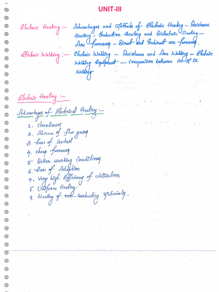 UEE-Unit-III-Electric Heating & Welding | PDF