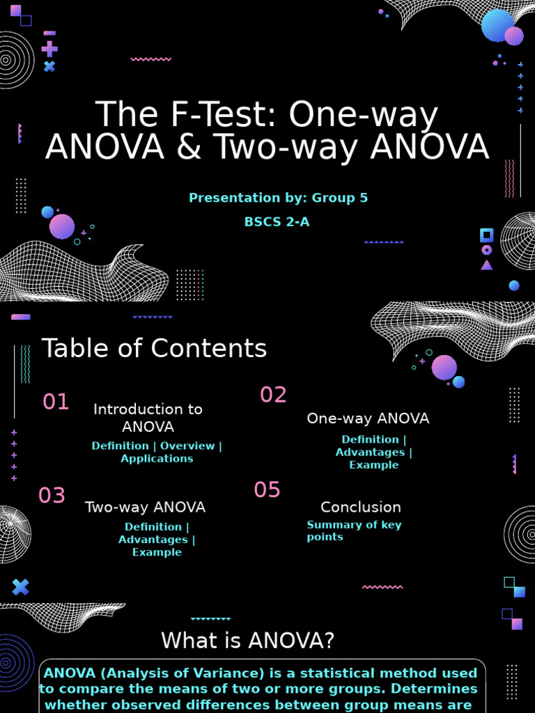F Test ANOVA - Group 5 | PDF | Analysis Of Variance | F Test