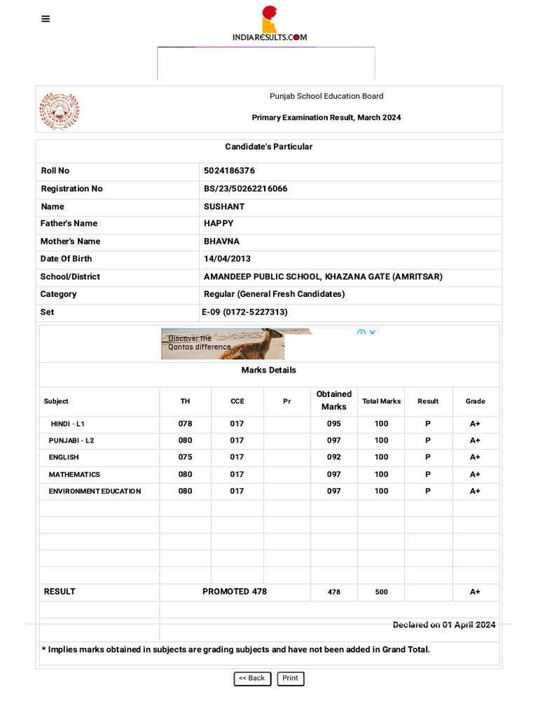Primary Examination Result 2024 | PDF