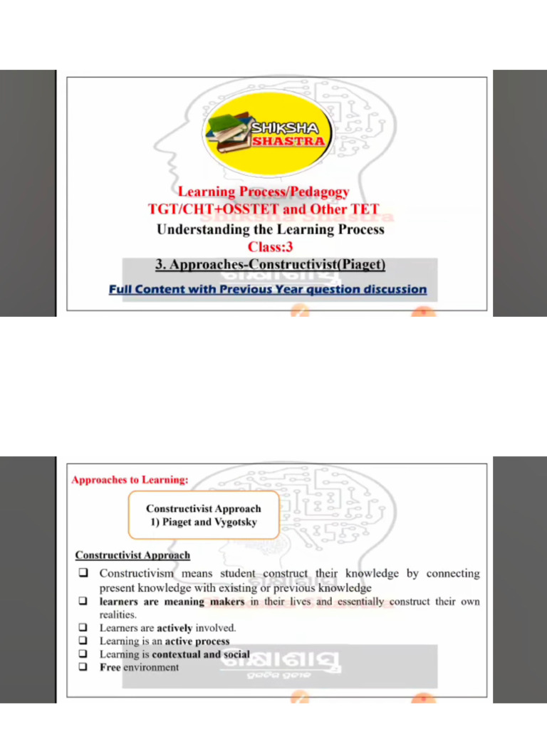 Learning Process, Pedagogy Piaget (Cognitive Constructivist) | PDF
