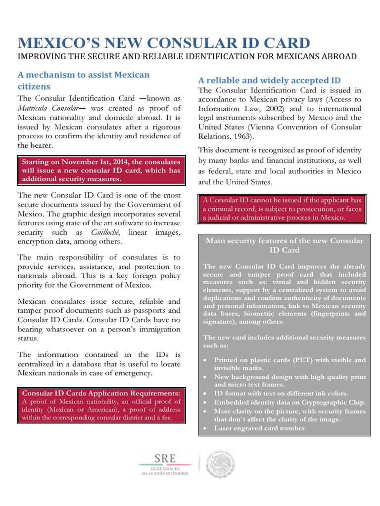 New Features of Mexico's Consular ID Card | PDF | Identity Document ...