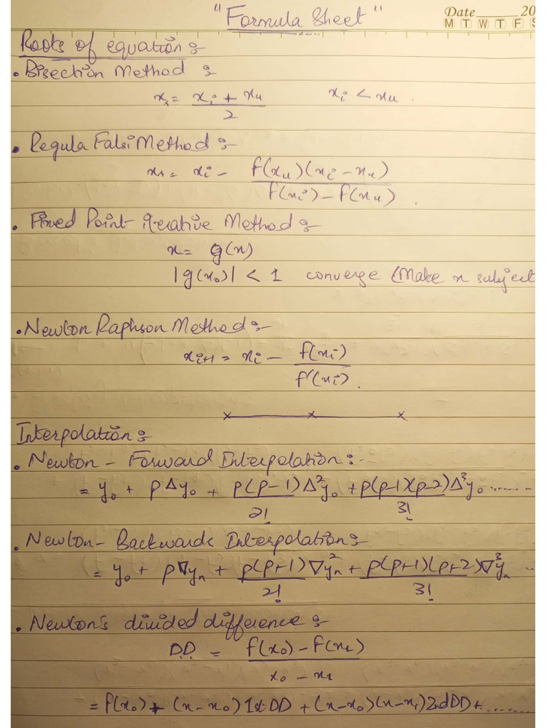 NM formula sheet | PDF