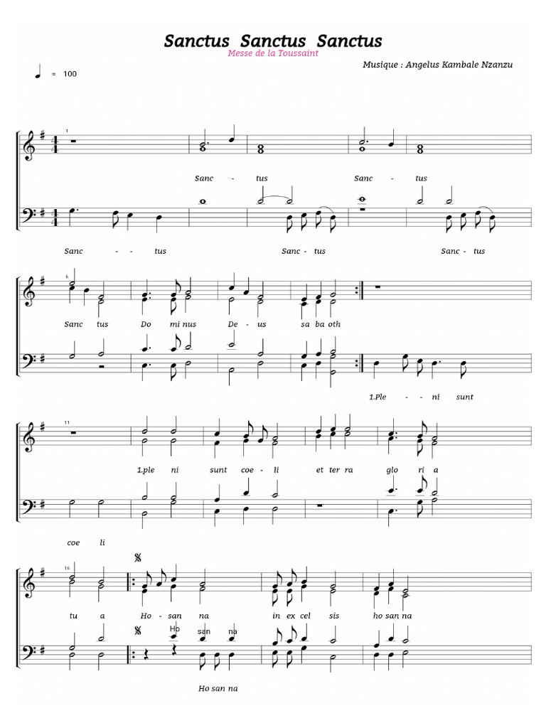Sanctus_messe de La Toussaint. | PDF