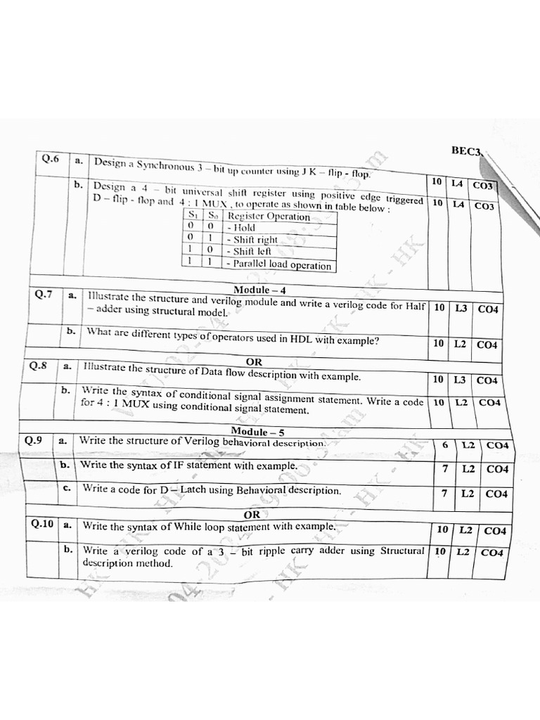 DSD Question Paper | PDF