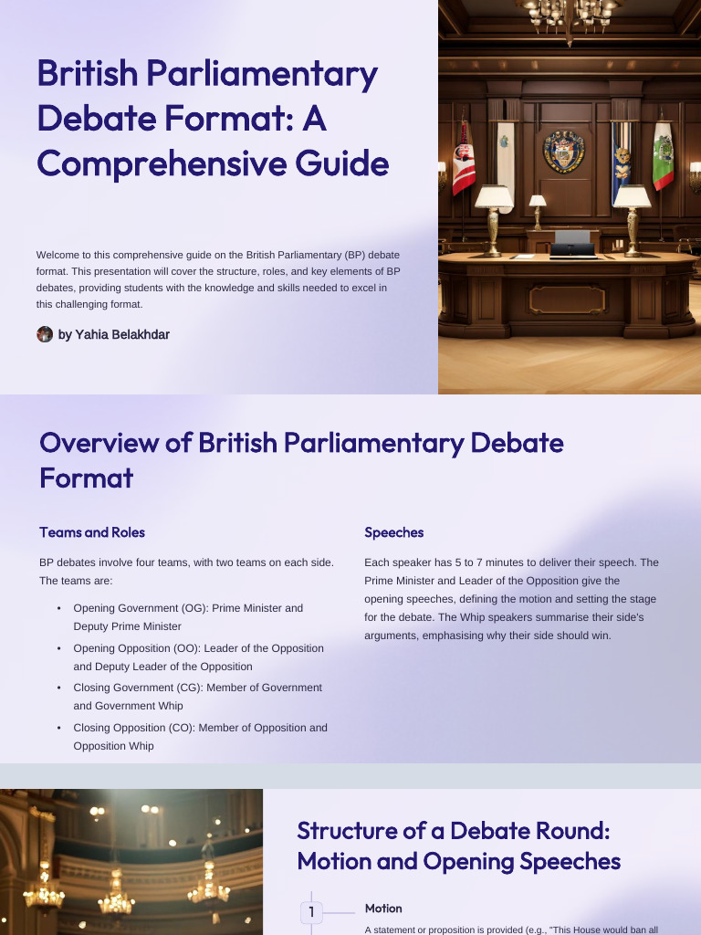 British Parliamentary Debate Format A Comprehensive Guide | PDF | Meetings