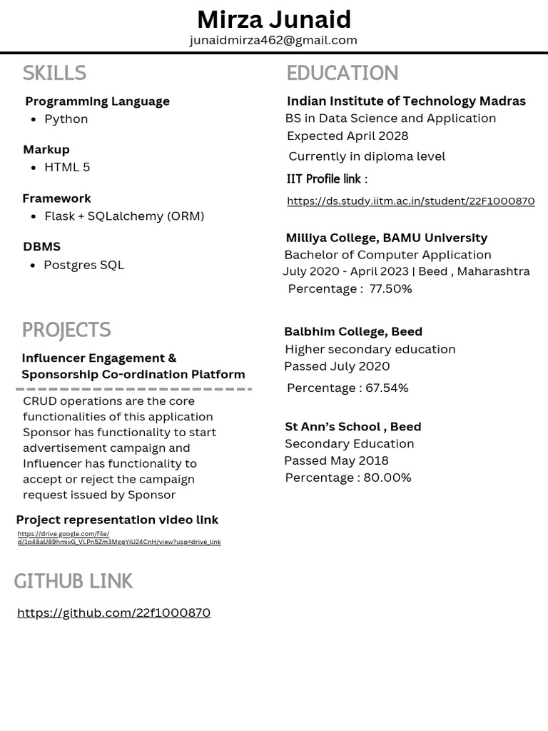 Junaid Resume | PDF