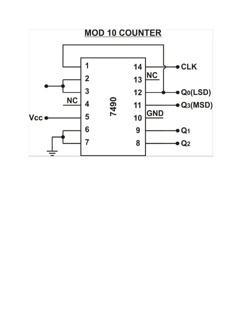 Mod 10 counter using 7490 | PDF
