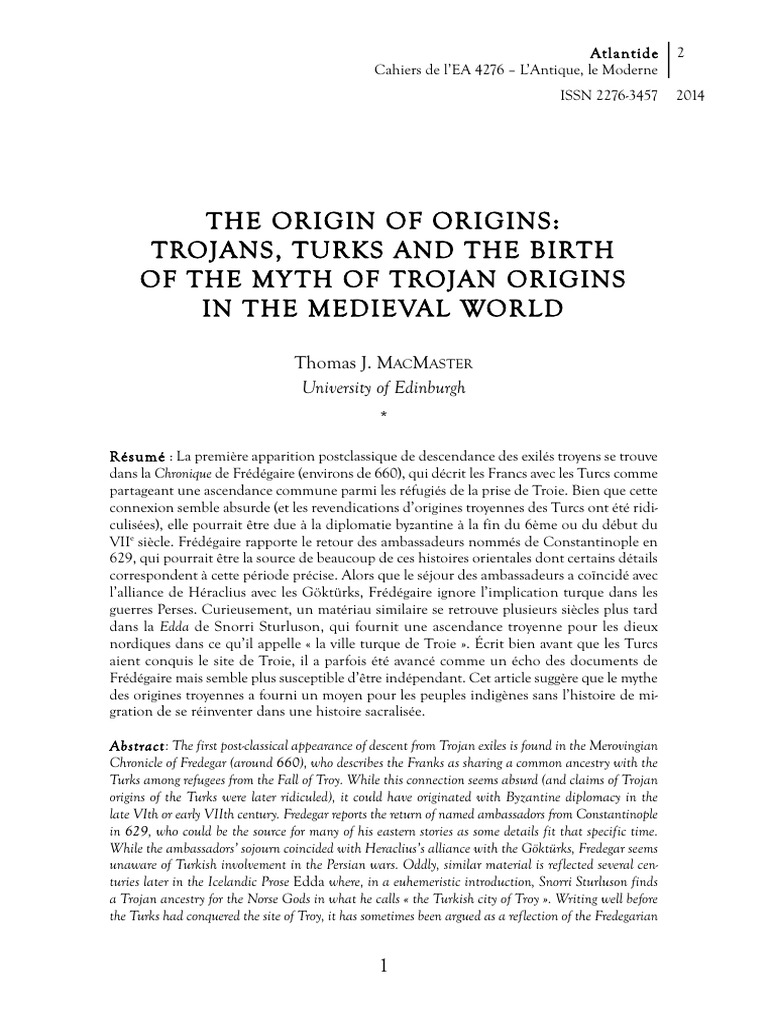 The Common Trojan Origin of Franks and T | PDF | Franks