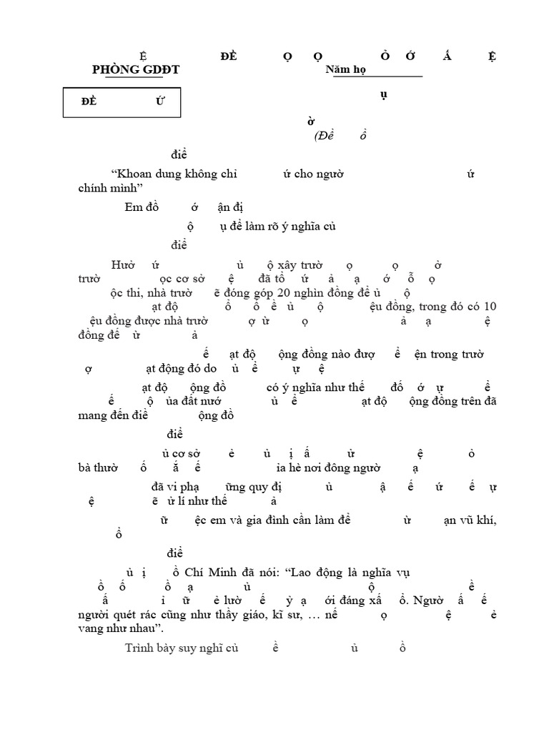 De Hoc Sinh Gioi Huyen GDCD 9 Nam 2024 2025 Phong GDDT Ba VI Ha Noi | PDF