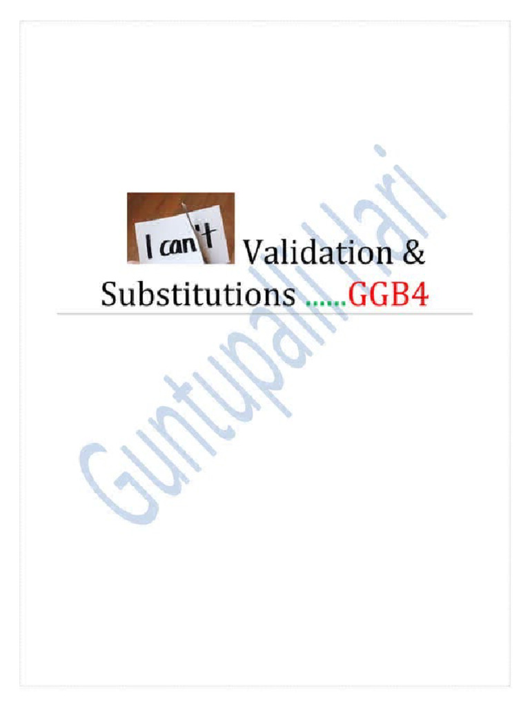 Validation And Substitution Sap Pdf