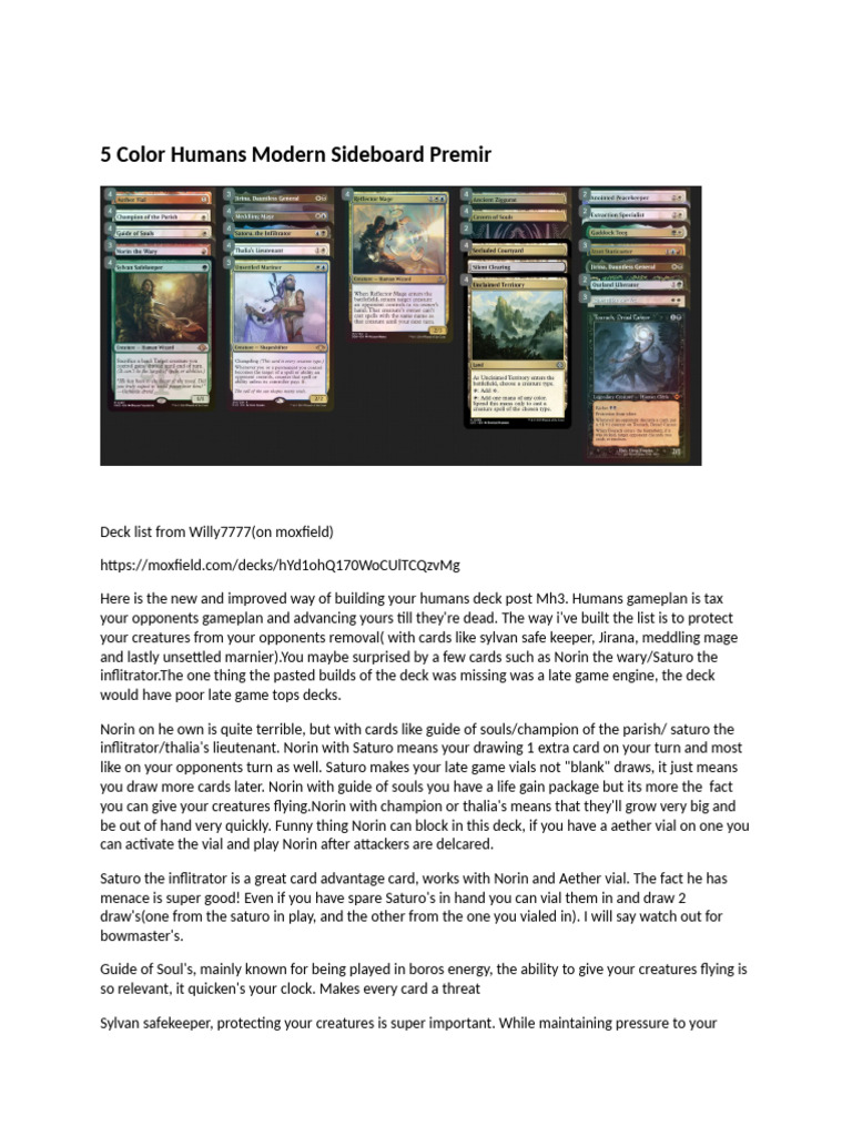 Modern Humans Deck Strategy Guide | PDF | Card Games | Playing Cards