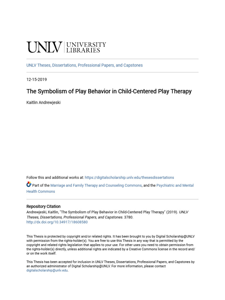 The Symbolism of Play Behavior in Child-Centered Play Therapy | PDF ...