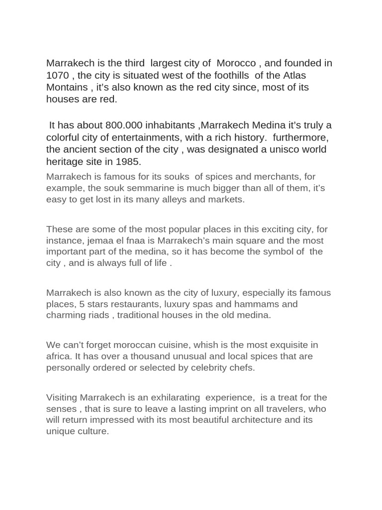 Description of Marrakech | PDF