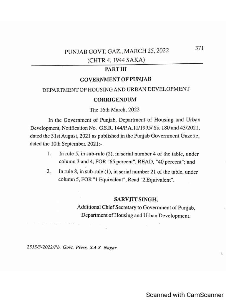 1st 2 Pages Building Rules 21 Amendment | PDF