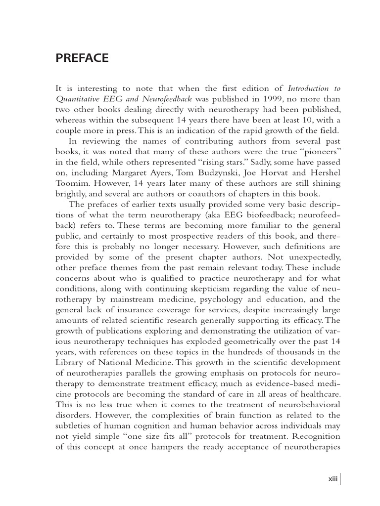 Preface 2014 Clinical-Neurotherapy | PDF | Neurofeedback | Electroencephalography