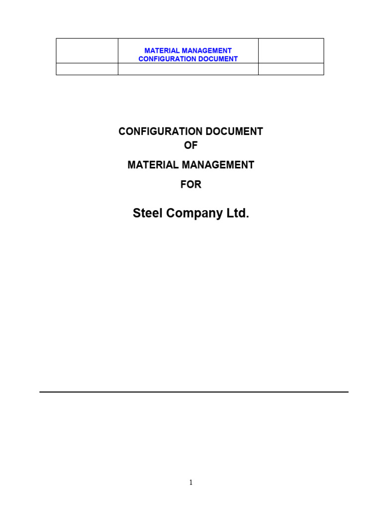sap-mm-configuration-document-sample-steel-industry | PDF | International System Of Units ...