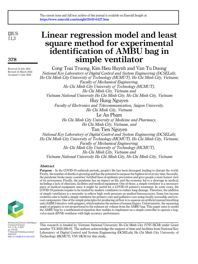 Linear regression model and least square method | PDF | Breathing