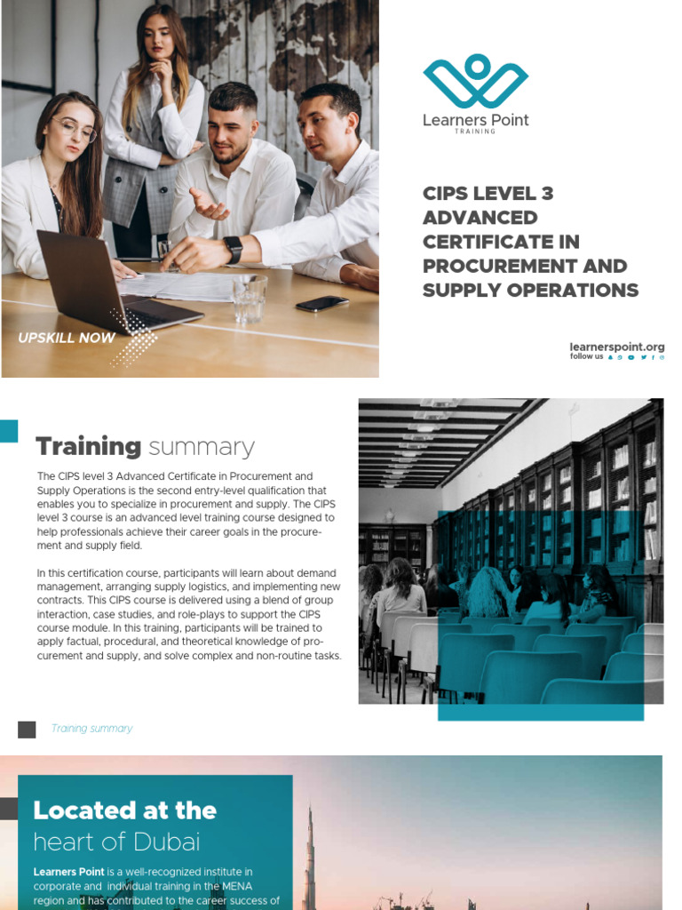 Cips Level 3 Advanced Certificate In Procurement And Supply Operations