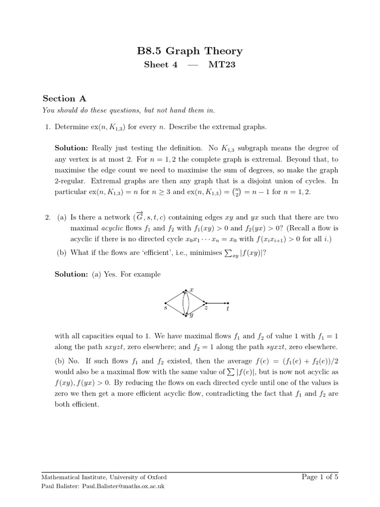 Graph Theory Solutions Overview | PDF | Matrix (Mathematics) | Algebra