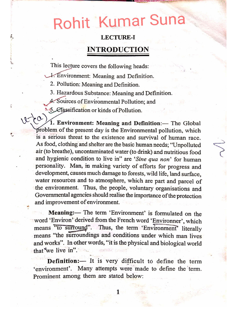 Environment Unit -1 MLU | PDF