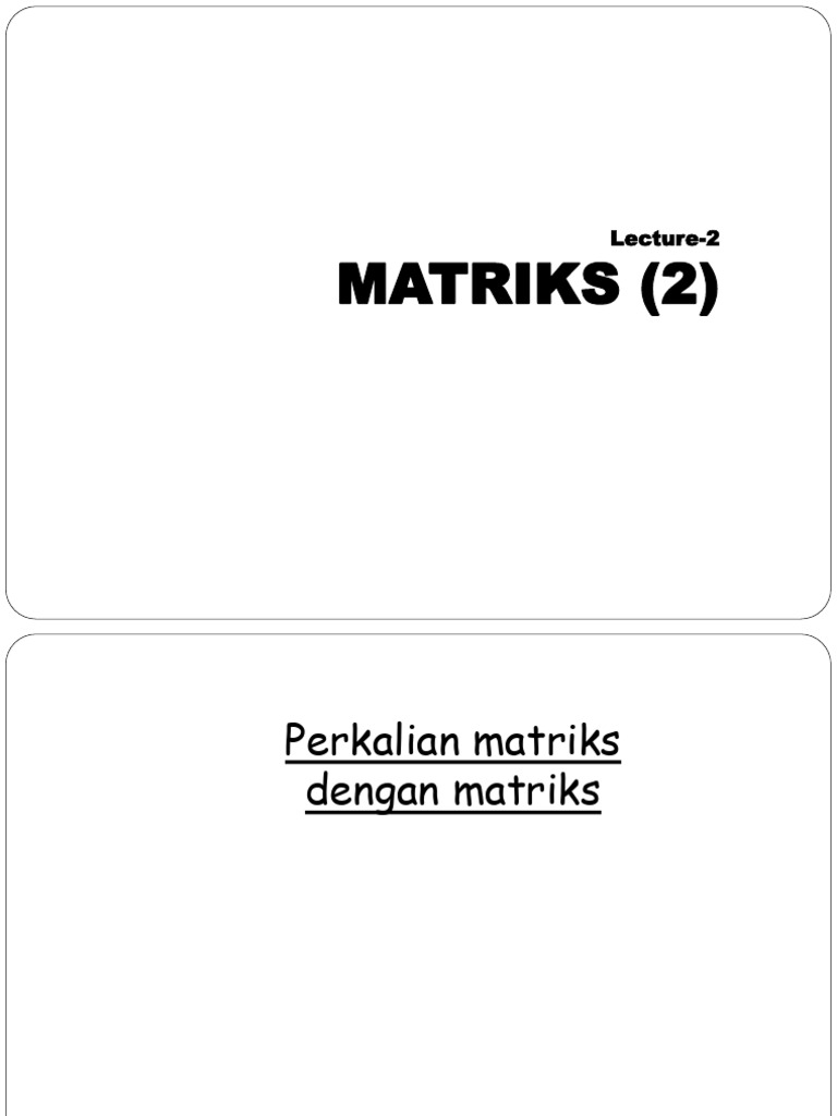 Perkalian dan Invers Matriks 2x2 | PDF