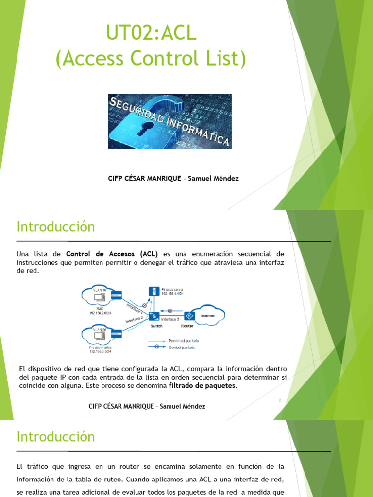 UT02 - Access Control List | PDF | Dirección IP | Ciencias de la Computación