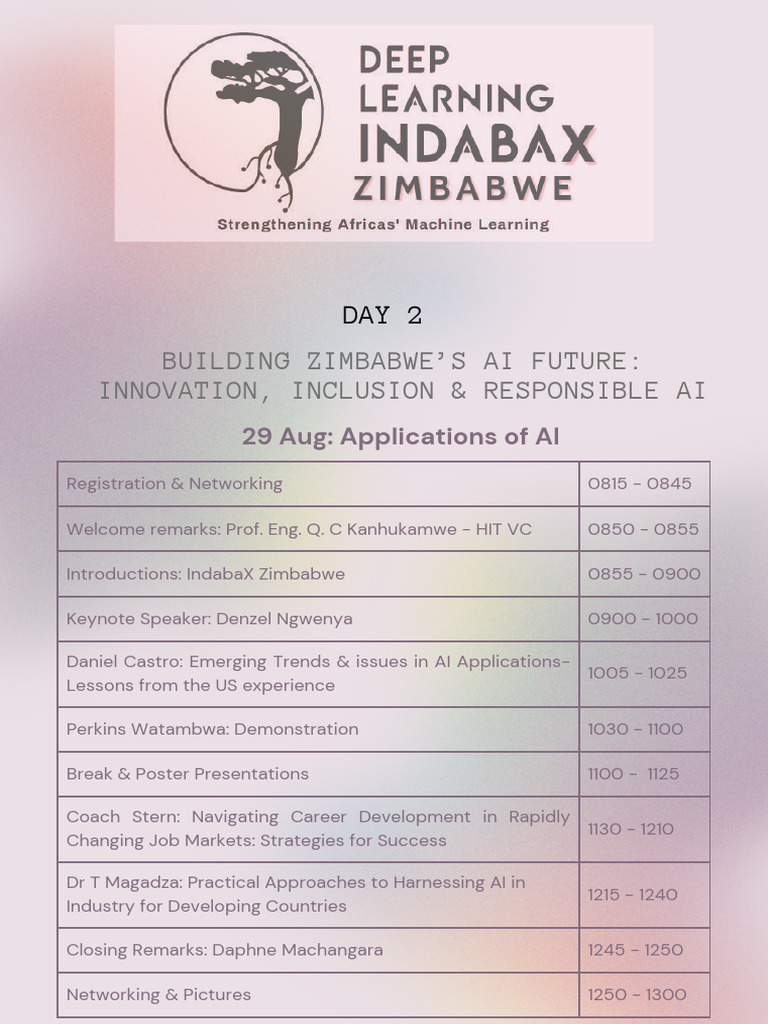 IndabaX Zim 2024 Program-29August | PDF