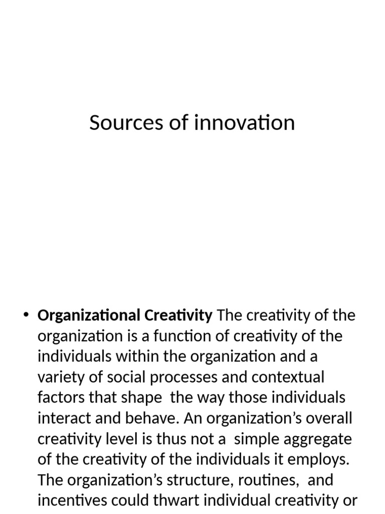 Sources of Innovation | PDF | Innovation | Creativity