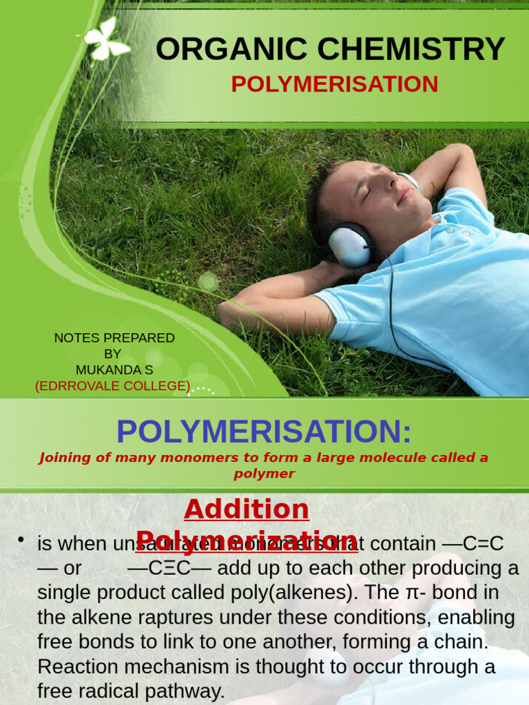Polymerization in Organic Chemistry | PDF | Polymers | Polymerization