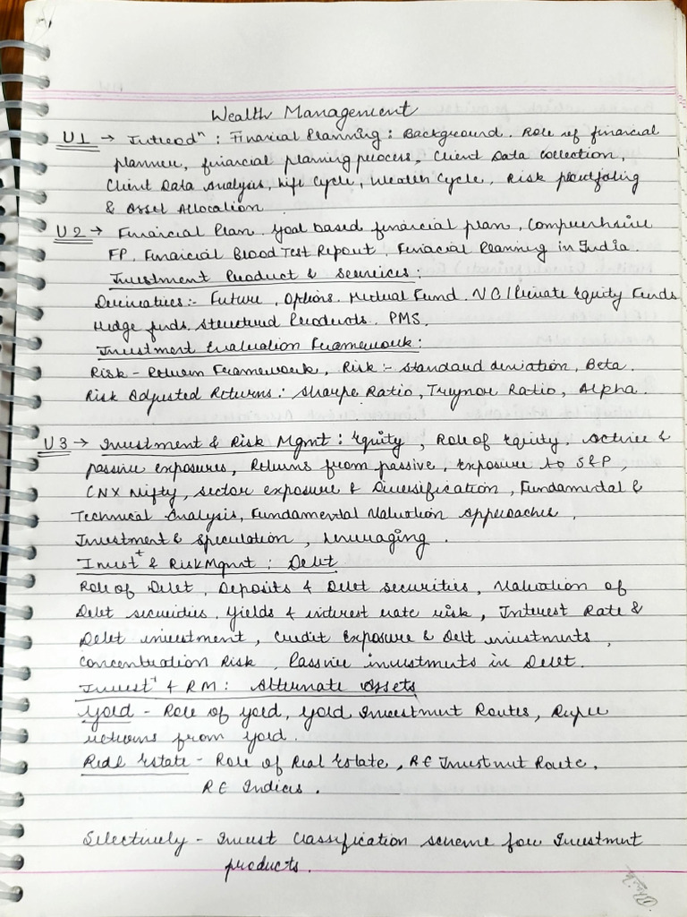 Wealth Management Notes | PDF