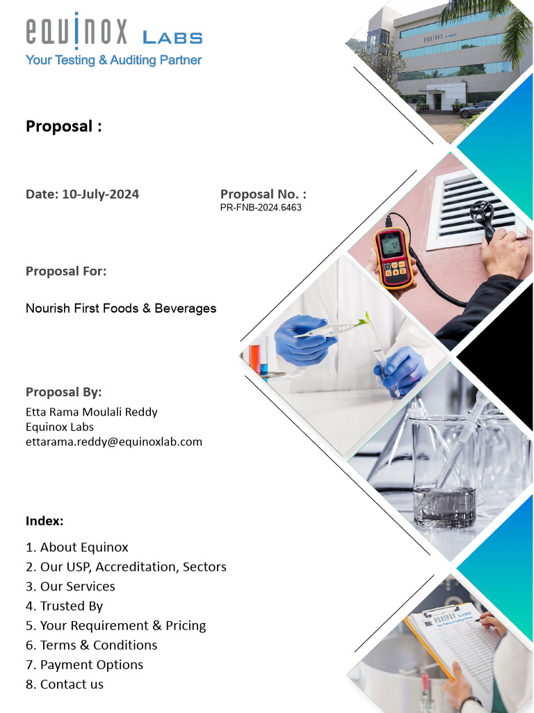 5.nourish First Foods & Beverages - Proposal - Testing Services | PDF ...