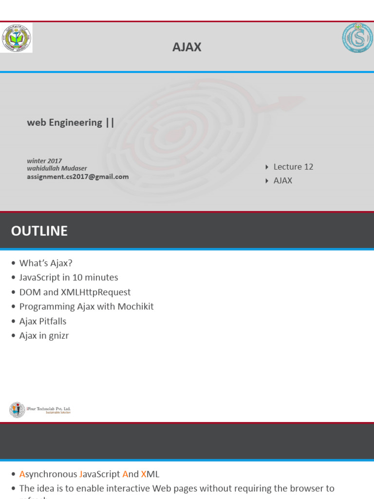 12_PHP_Lecture | PDF | Ajax (Programming) | Document Object Model