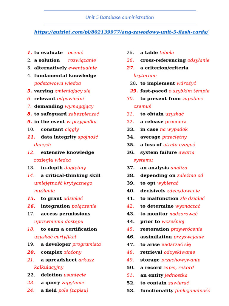 Unit 5 Database Administration | PDF