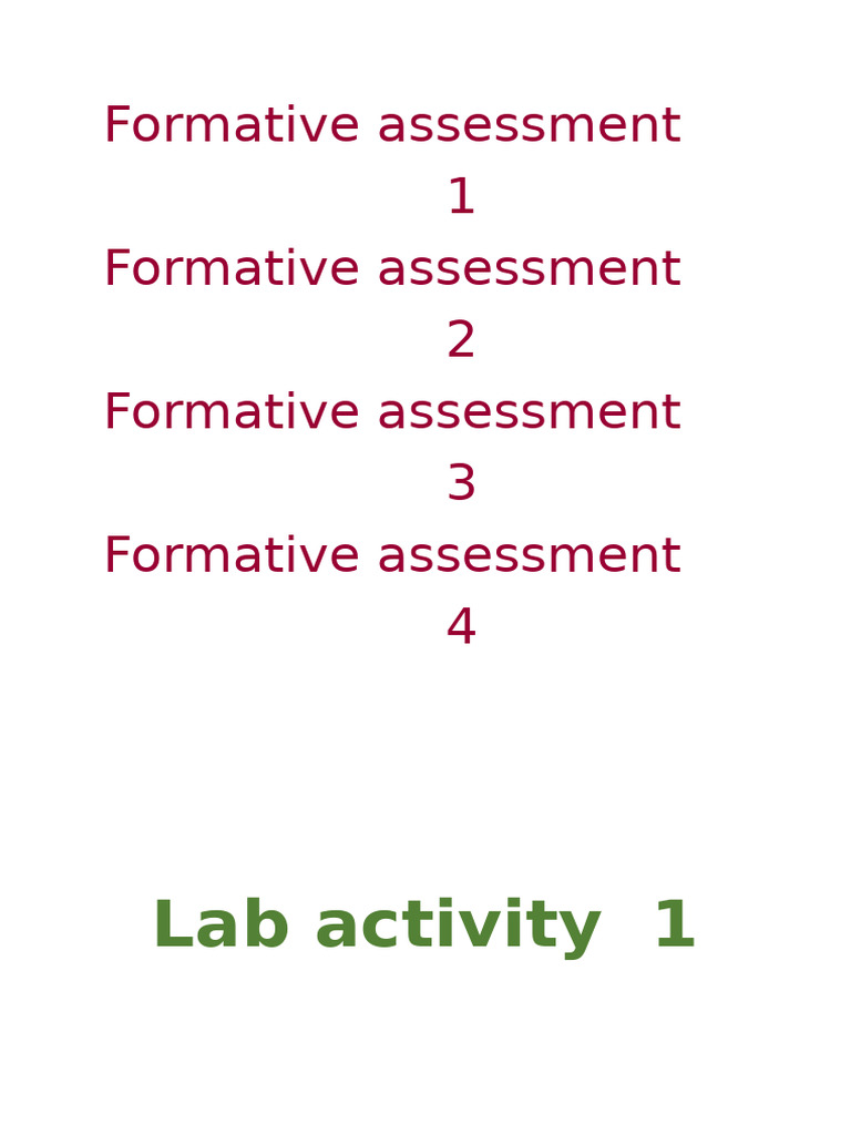 Formative Assessment | PDF