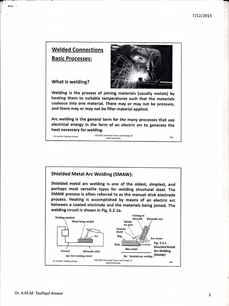 7.welded Connections | PDF | Welding | Construction