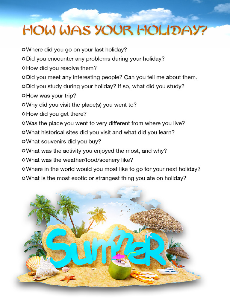 How Was Your Holiday + Story - 20 - Sep | PDF