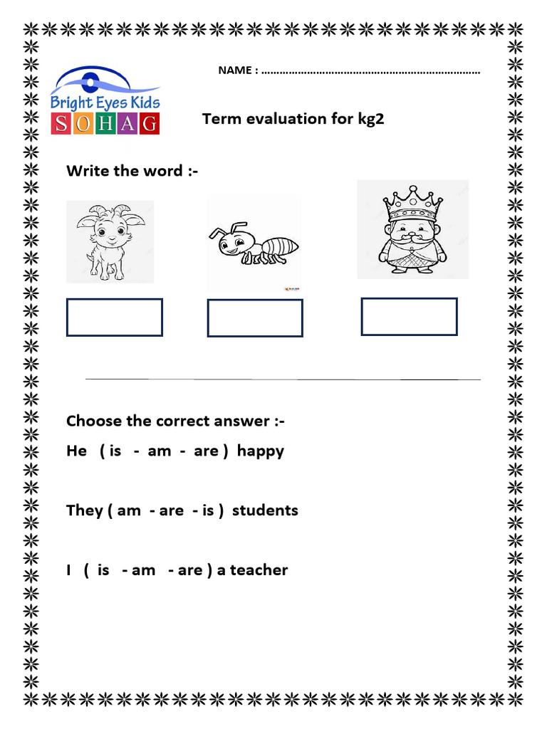 KG2 English Grammar Assessment | PDF