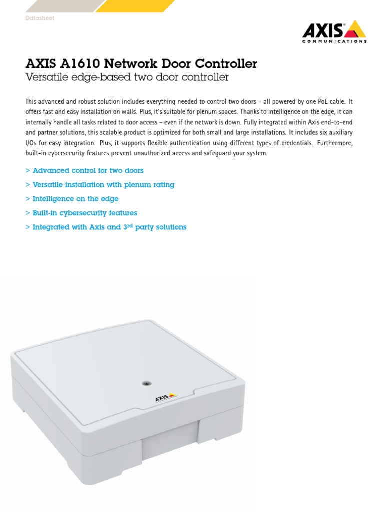 Datasheet Axis A1610 Network Door Controller 230207 en US 450918 | PDF ...