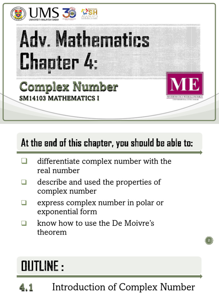 Lecture Note - C4 | PDF | Complex Number | Numbers