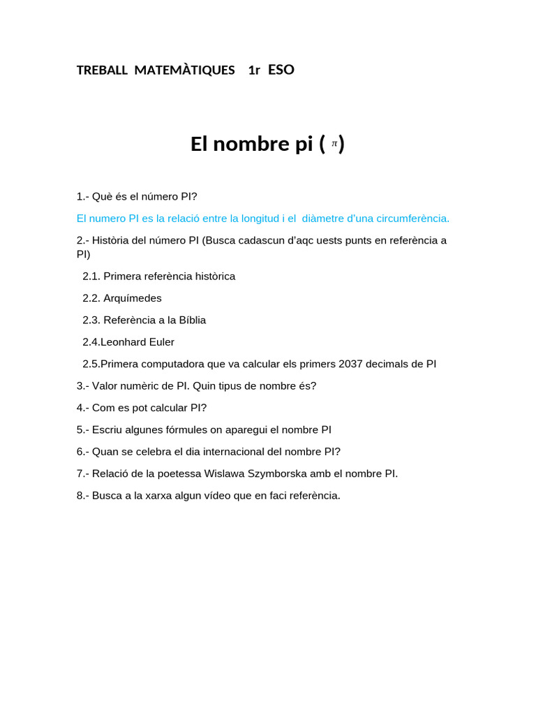 4884 Numero Pi | PDF
