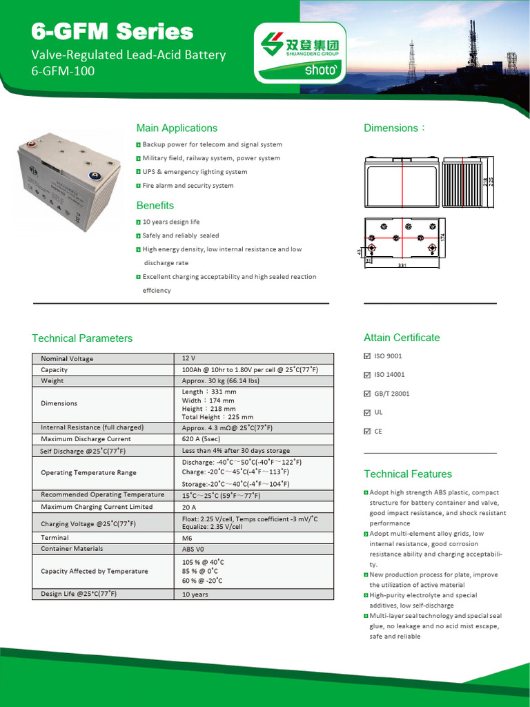 6 GFM 100 阻燃 (shoto) | PDF | Electrical Engineering | Energy Storage