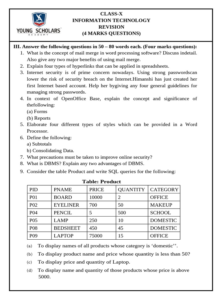 sample paper 3 | PDF | Databases | Spreadsheet