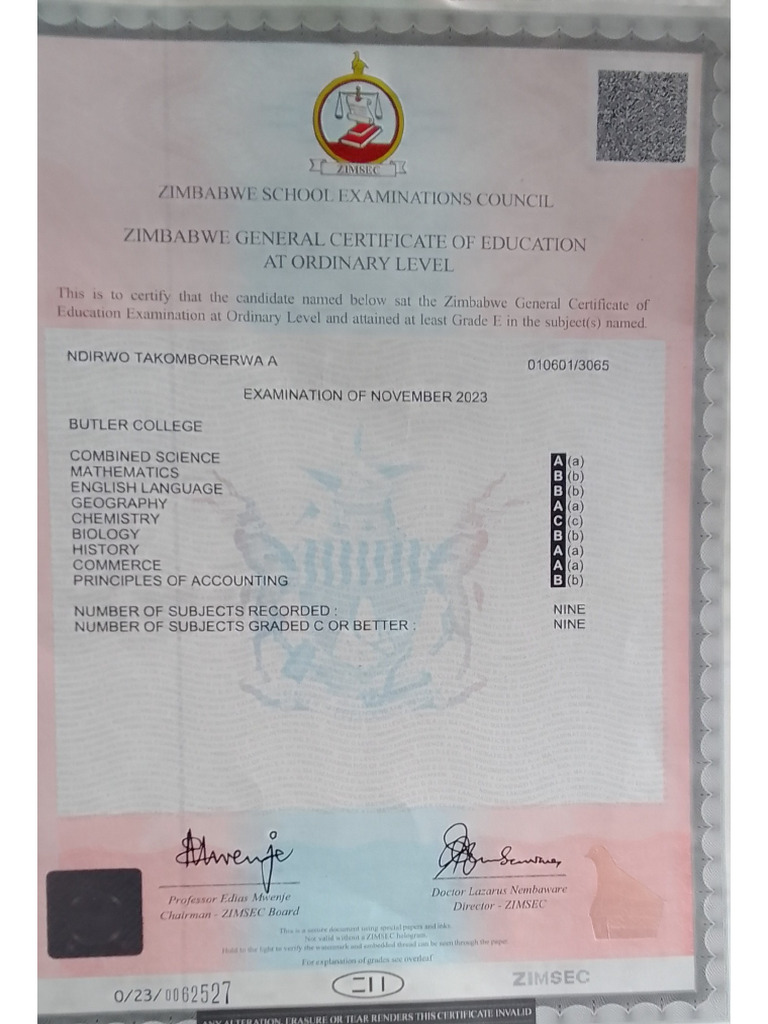 Zimsec Results | PDF