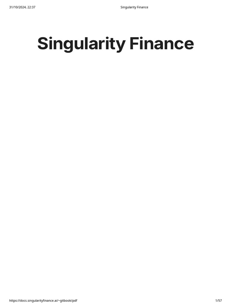 Singularity Finance | PDF | Technological Singularity | Artificial Intelligence
