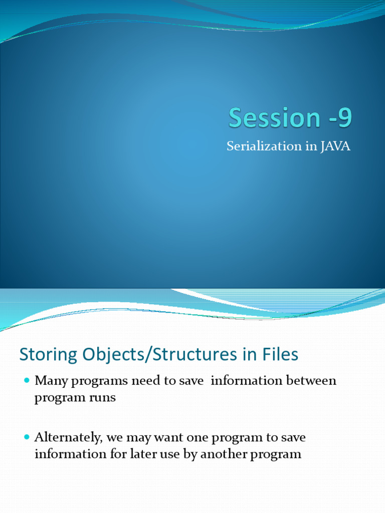 Session-9-Serialization-27052020-070525am | PDF | Class (Computer ... Session-9-Serialization-27052020-070525am | PDF | Class (Computer ...