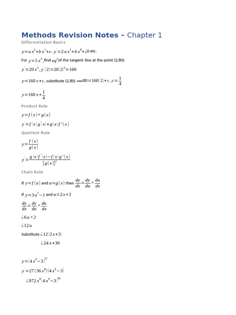Differentiation and Tangent Line Methods | PDF | Derivative | Analysis