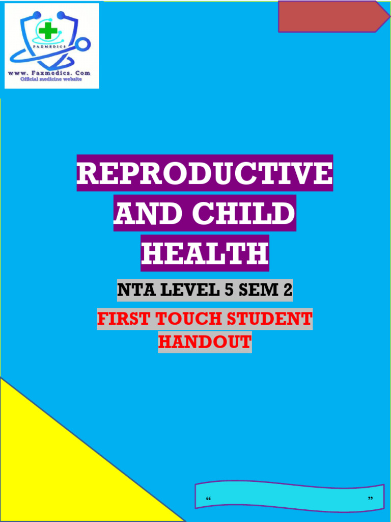 RCH First Touch Student Handout Prep By. Prof. Salim Mafanya | PDF ...
