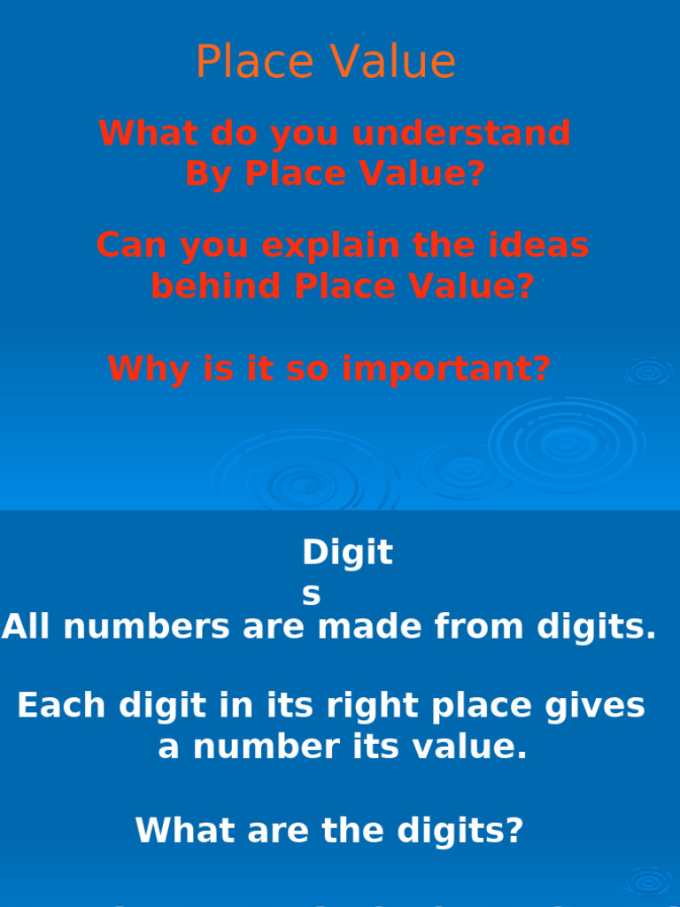 Understanding Place Value Concepts | PDF | Mathematics | Arithmetic