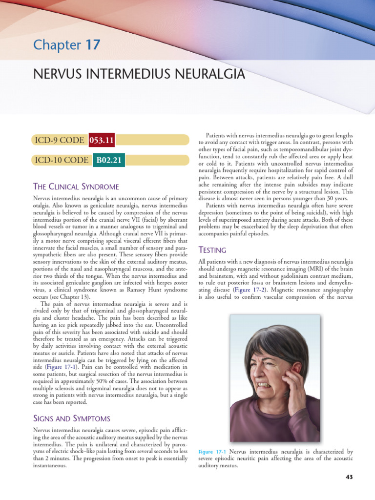 Nervus Intermedius Neuralgia: Icd-9 Code Icd-10 Code | PDF | Neurology ...